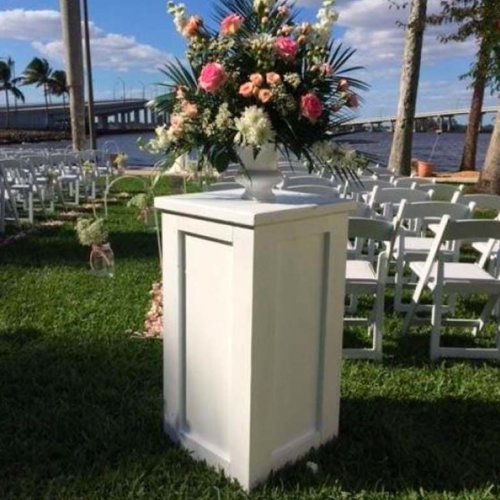 Party Rental White Wooden Columns - SW Florida - Exclusive Affair