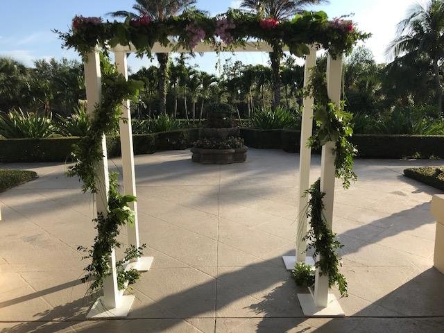 Party Rental 4-Post White Wooden Arbor - SW Florida - Exclusive Affair